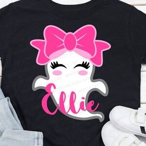 Girl Ghost Svg Halloween Cut Files Ghost With Bow Svg Girls | Etsy