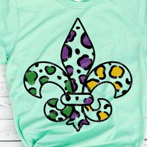 Mardi Gras Svg Fleur De Lis Svg Dxf Eps Png Leopard Print | Etsy