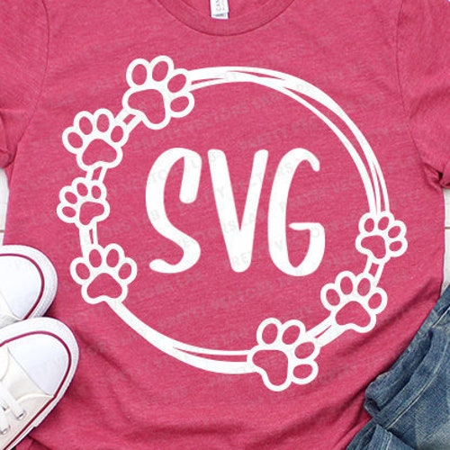 Paw Svg Paw Print Circle Cut File Paws Frame Clipart Dog - Etsy