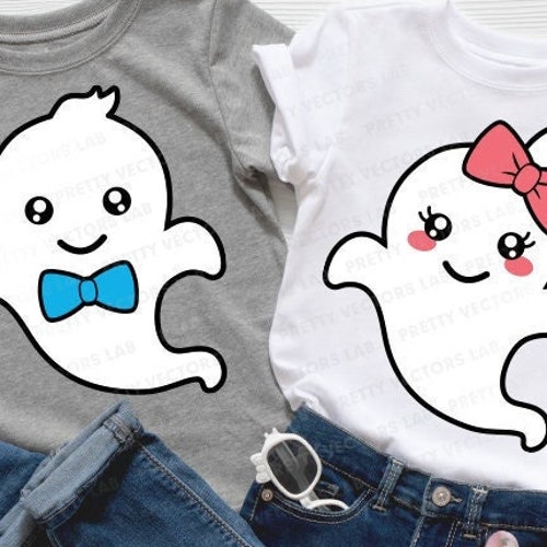 Cute Ghost Svg Halloween Cut Files Little Ghosts With Bow - Etsy