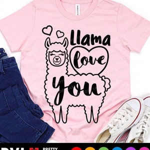 Valentine Llama Svg Llama Love You Svg Valentine's Day | Etsy