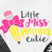 Little Miss Preschool Cutie Svg Back to School Svg Pre-k - Etsy
