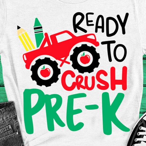 Ready to Crush Pre-k Svg Back to School Svg Preschool Svg - Etsy