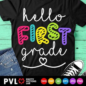 Hello First Grade Svg Back to School Svg 1st Grade Svg | Etsy
