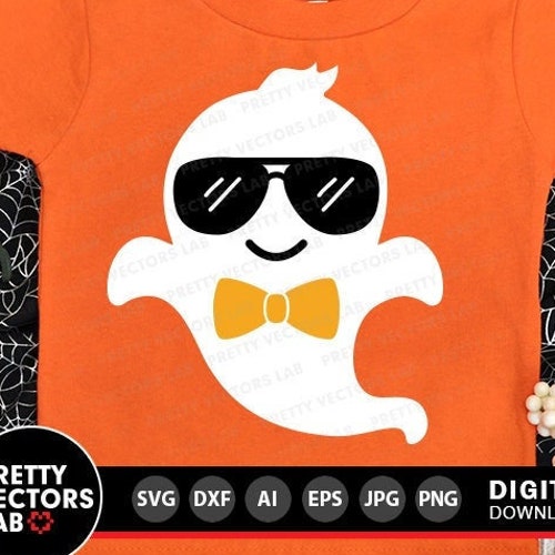 Boy Ghost Svg Halloween Cut Files Cute Ghost With Sunglasses - Etsy