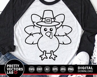 Fall Thanksgiving Turkey Outline Svg Png Clipart Outlined - Etsy