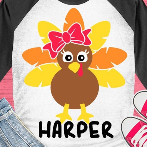 Girl Turkey Svg Thanksgiving Svg Dxf Eps Png Fall Cut Files - Etsy