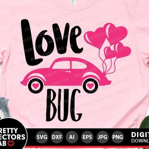 Love Bug Svg Retro Car With Hearts Svg Valentine's Day - Etsy