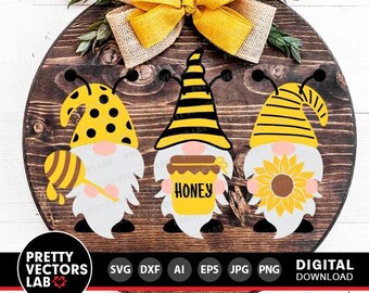 Bee Gnome Svg Spring Gnomes Cut Files Summer Gnomes Svg Dxf Eps Png ...