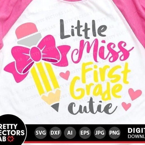 Little Miss First Grade Cutie Svg Back to School Svg 1st - Etsy