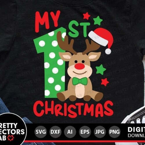 My 1st Christmas Svg Boy Reindeer Svg Christmas Svg Dxf - Etsy