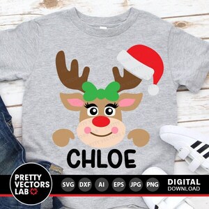 Christmas Svg, Girl Reindeer Svg, Reindeer Face Svg Dxf Eps Png, Kids ...