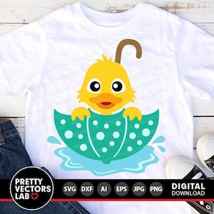 Duck Svg, Duck With Umbrella Cut Files, Spring Svg Dxf Eps Png, April ...