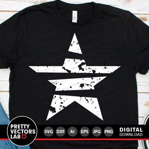 Star Svg, Grunge Star Svg, Split Star Svg, Dxf, Eps, Png, Patriotic Cut ...