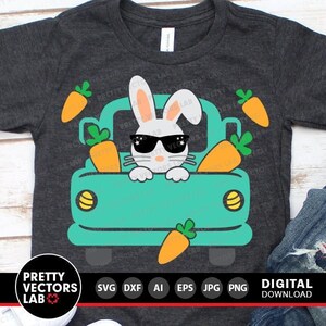 Bunny Svg, Easter Svg, Easter Truck Svg, Boy Bunny in Truck Cut Files ...