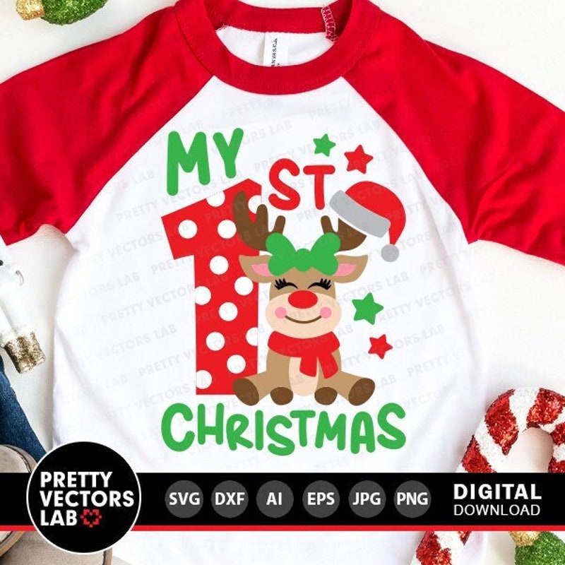 Girls First Christmas Svg - Etsy