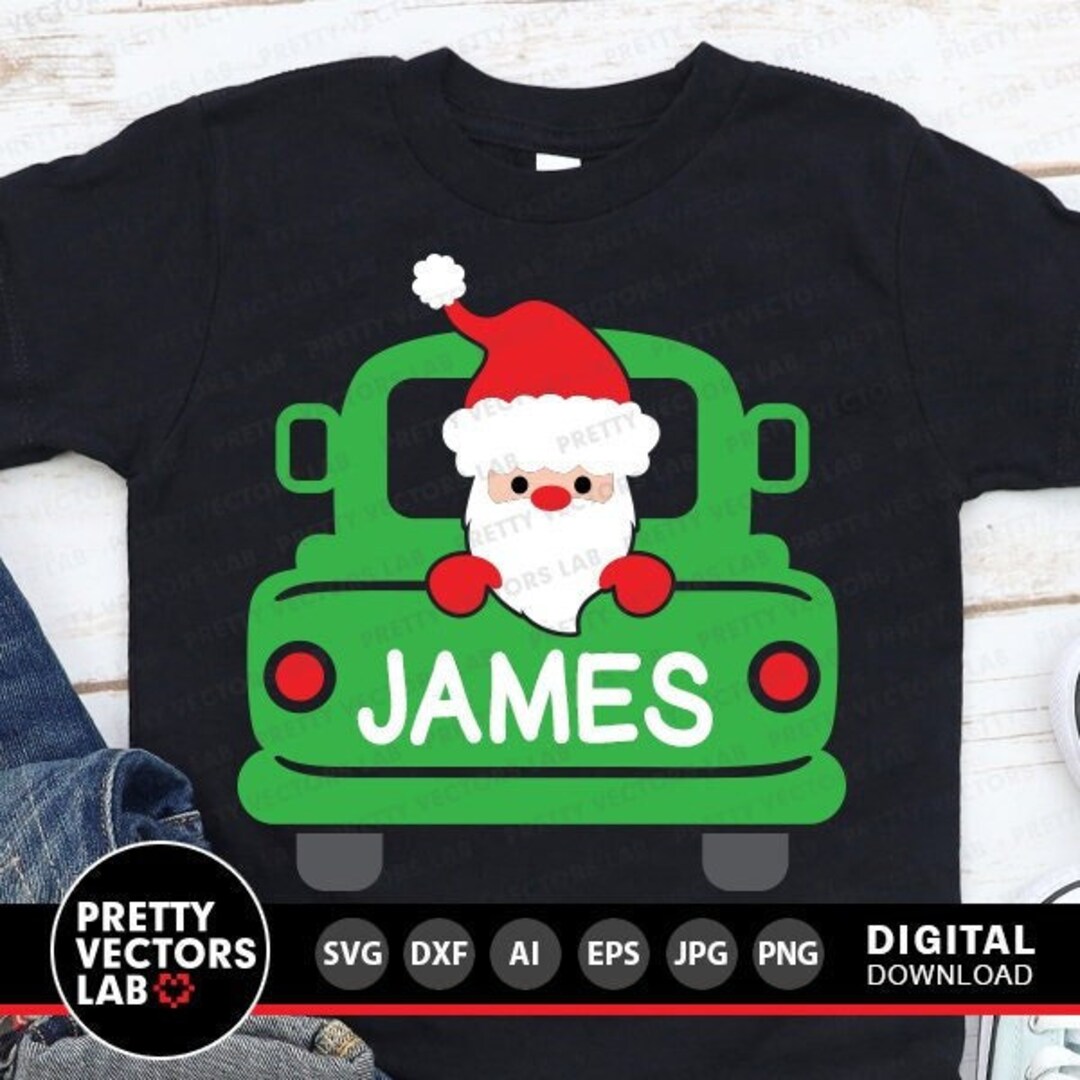 Christmas Truck Svg, Santa Svg, Vintage Truck Back Svg Dxf Eps Png ...