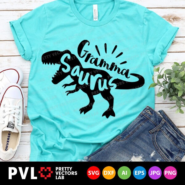 Gramma Saurus Svg T-rex Dinosaur Svg Grandma Cut Files | Etsy