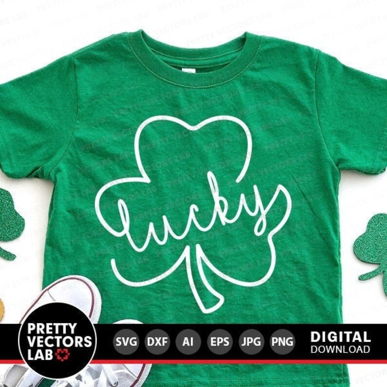 Lucky Shamrock Svg, St. Patrick's Day Cut File, Clover Svg, Dxf, Eps ...