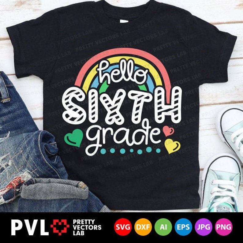 Hello Sixth Grade Svg Back to School Svg 6th Grade Cut | Etsy