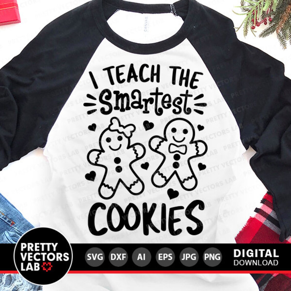Christmas Svg I Teach the Smartest Cookies Svg Gingerbread - Etsy