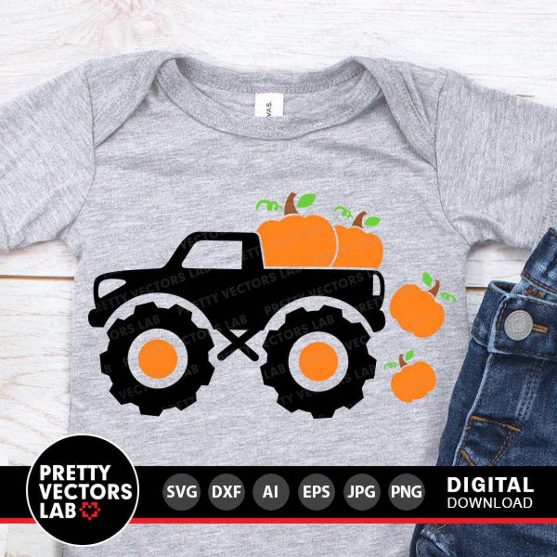 Pumpkin Monster Truck Svg Fall Truck Svg Boy Halloween Svg - Etsy
