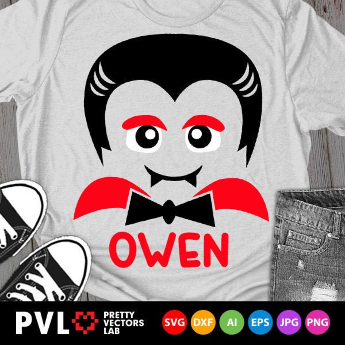 Vampire Svg Kids Halloween Svg Vampire Face Svg Dxf Eps | Etsy