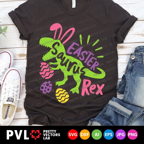 Easter Dinosaur Svg T-Rex Bunny Svg Girls Easter Cut Files | Etsy