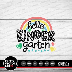 Hello Kindergarten Svg, Back to School Svg, Teacher Svg Dxf Eps Png ...
