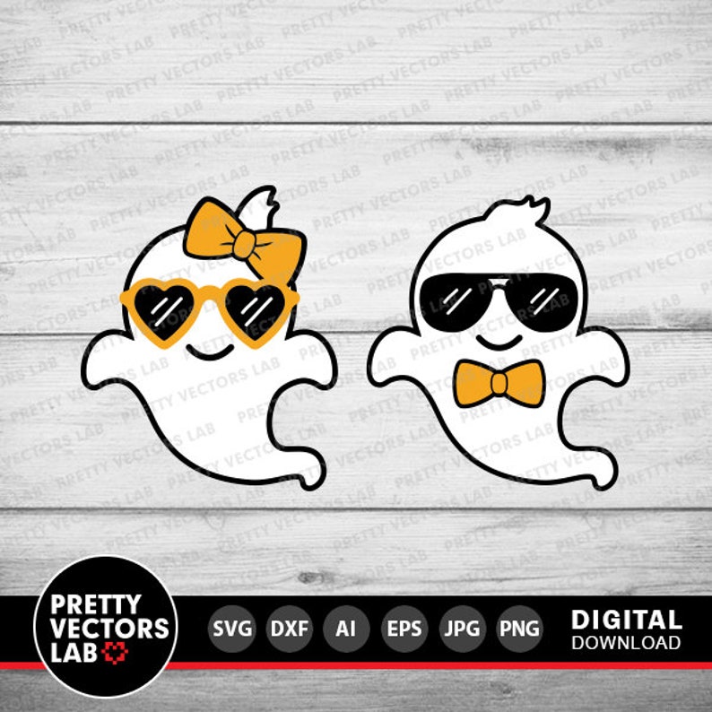 Cute Ghosts Svg, Halloween Cut Files, Kids Svg, Dxf, Eps, Png, Ghost ...