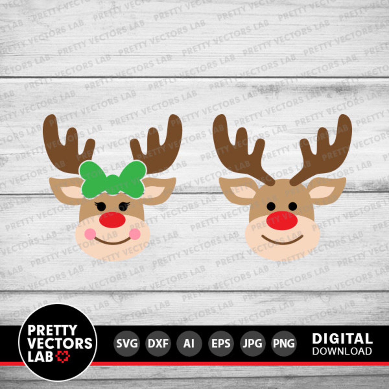 Reindeer Svg Christmas Svg Reindeer Head Svg Dxf Eps Png - Etsy