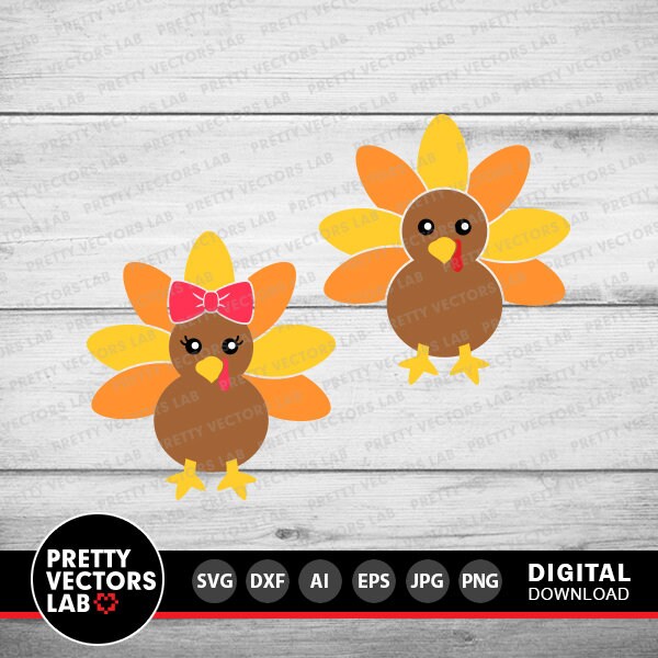 Turkey Svg Girl Boy Turkey Svg Thanksgiving Svg Dxf Eps Png - Etsy
