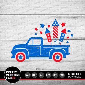 Patriotic Truck Svg 4th of July Svg American Old Truck Svg - Etsy
