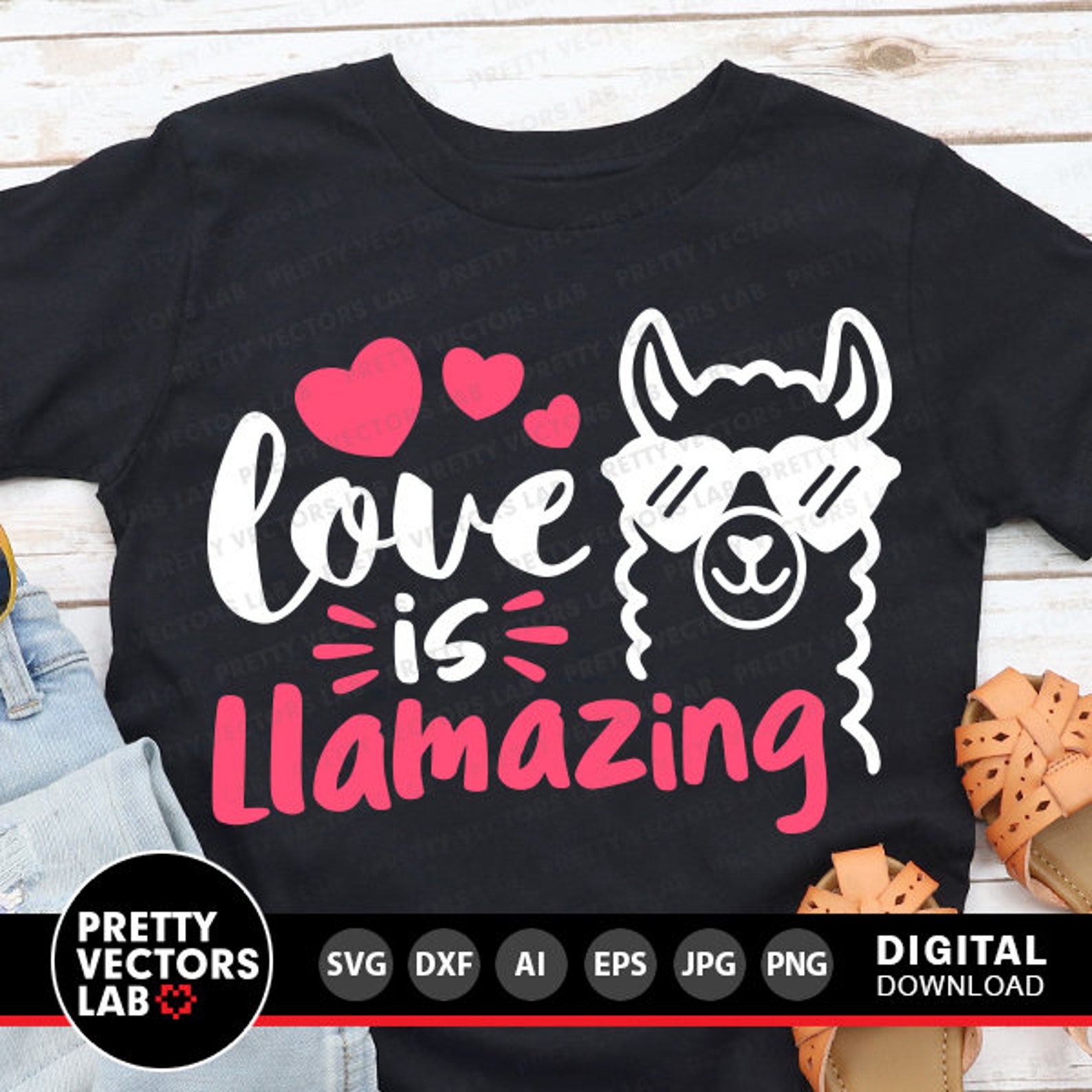 Valentine Llama Svg Love is Llamazing Svg Valentine's - Etsy