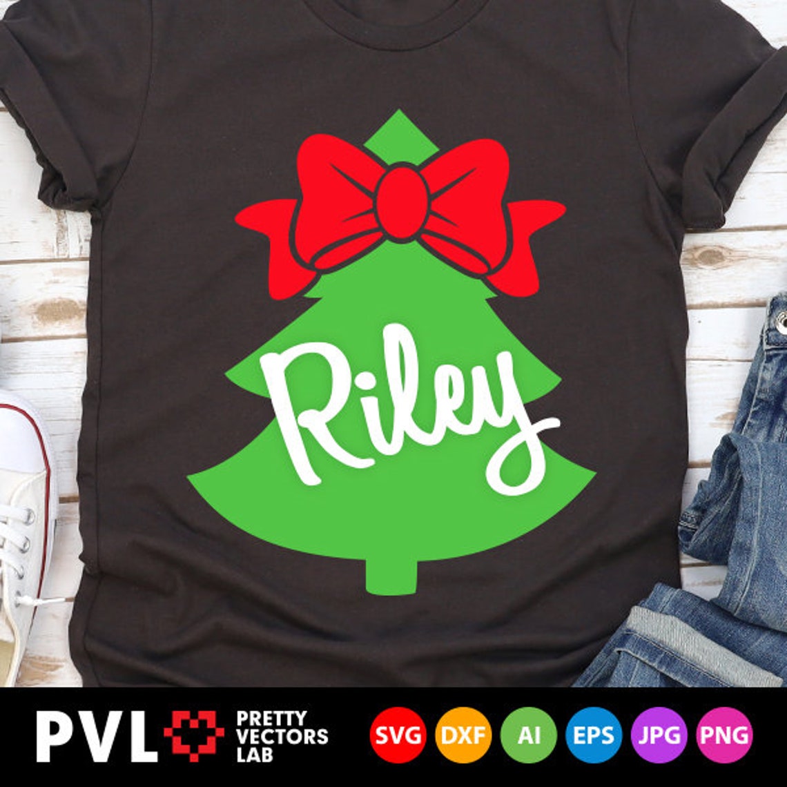 Christmas Tree Svg Girl Christmas Svg Christmas Tree With | Etsy