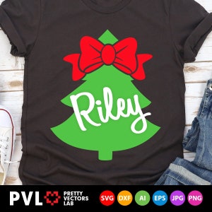 Christmas Tree Svg Girl Christmas Svg Christmas Tree With | Etsy