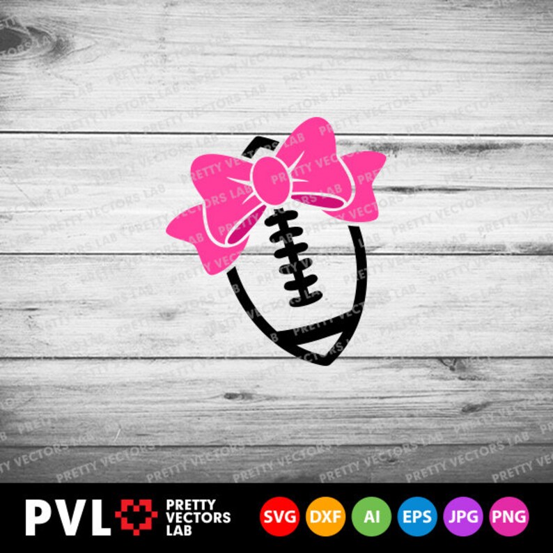 Football With Bow Svg, Football Svg, Dxf, Eps, Png, Girl Football Cut ...