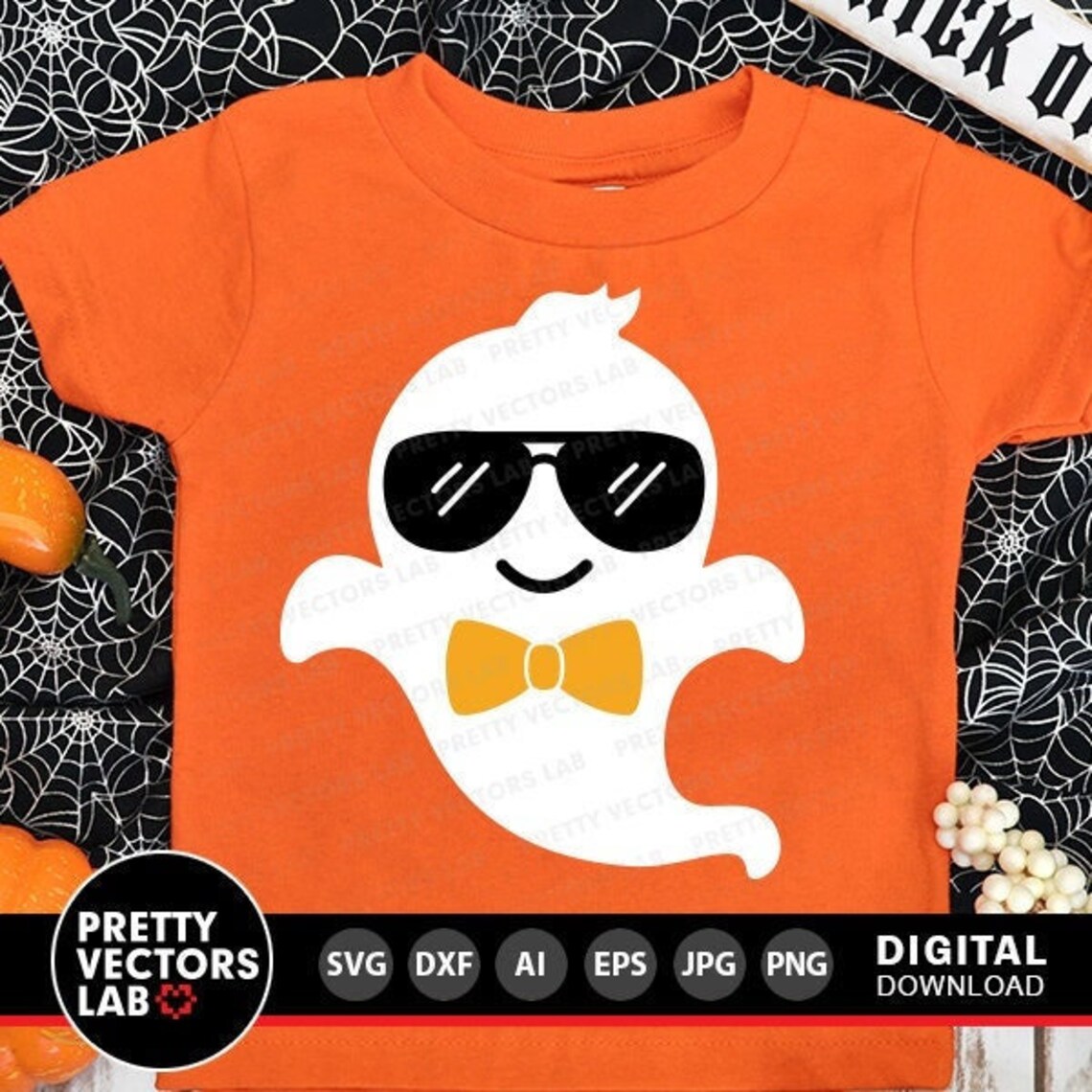 Boy Ghost Svg Halloween Cut Files Cute Ghost With Sunglasses - Etsy