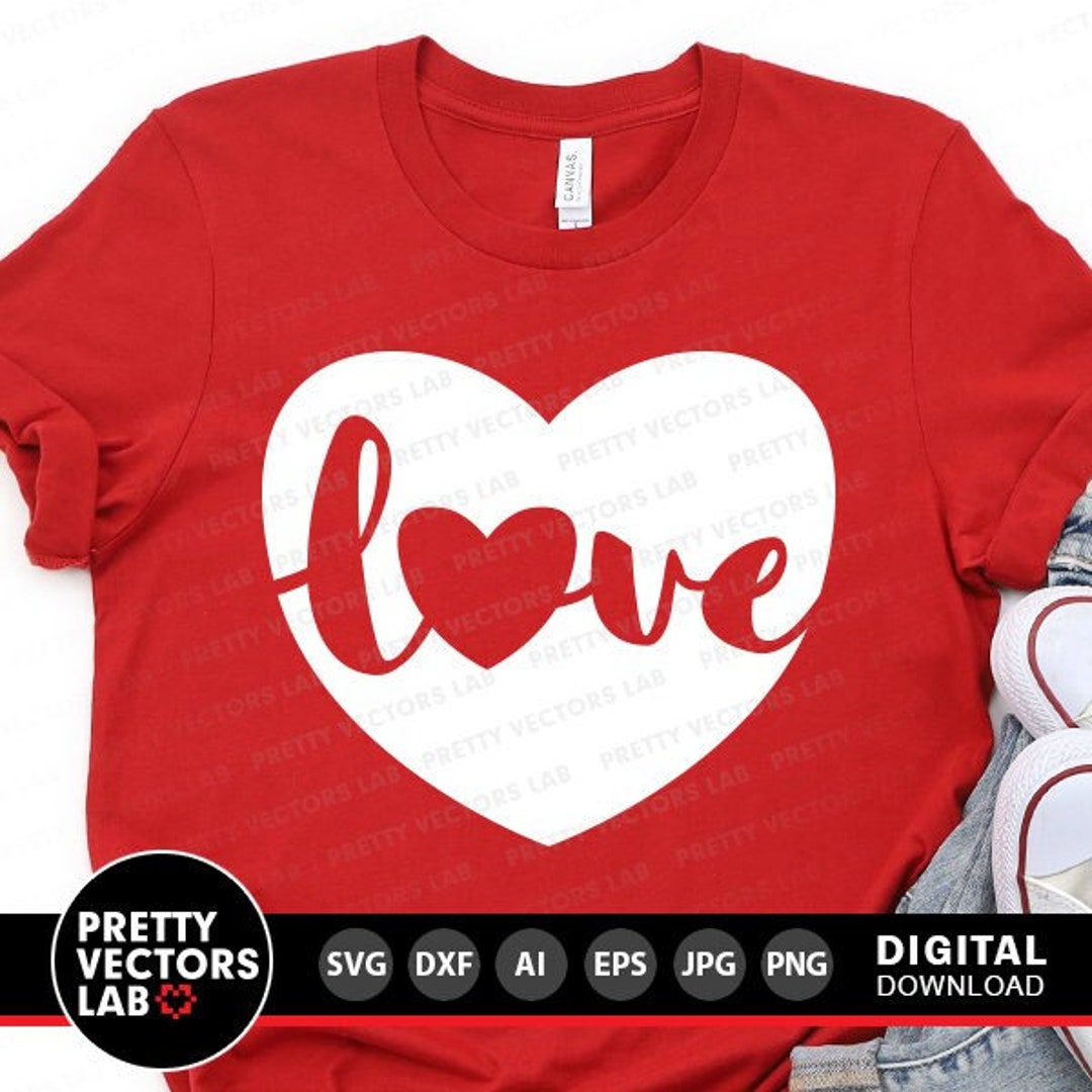 Love Svg Valentine's Day Svg Heart Cut Files Girls - Etsy