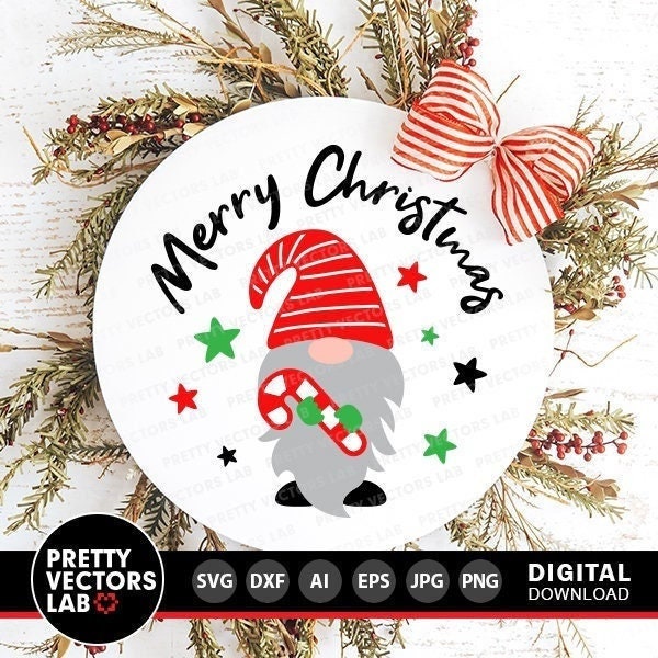 Christmas Svg, Christmas Gnome Cut Files, Gnome With Candy Cane Svg ...