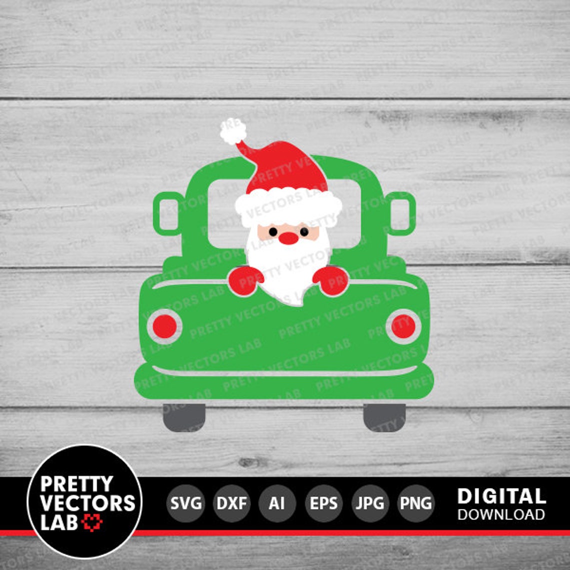 Christmas Truck Svg Santa Svg Vintage Truck Back Svg Dxf Eps - Etsy
