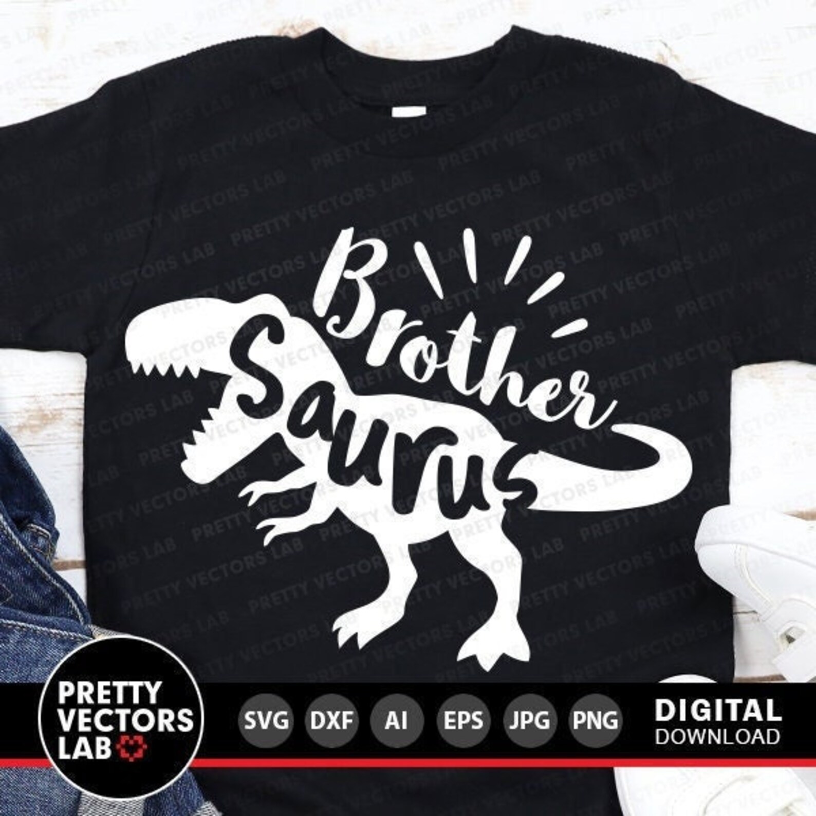 Brother Saurus Svg T-rex Dinosaur Svg Birthday Svg Dxf - Etsy