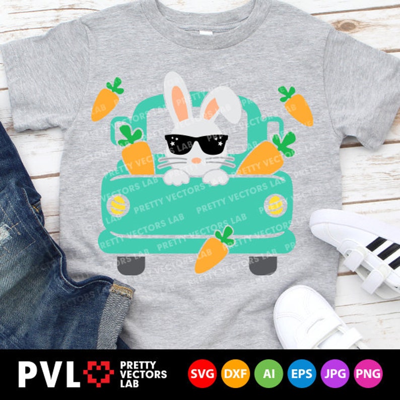 Bunny Svg Easter Svg Easter Truck Svg Boy Bunny in Truck | Etsy