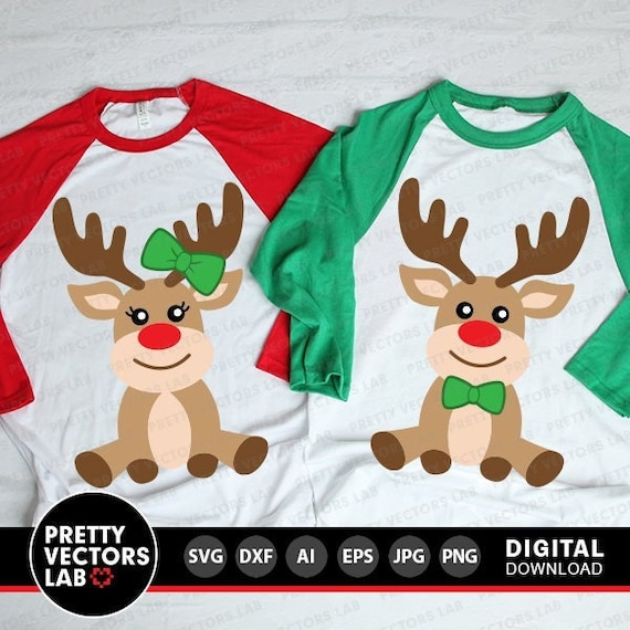 Renos svg Navidad svg Niña niño Reno Svg Dxf Eps Png Kids - Etsy México