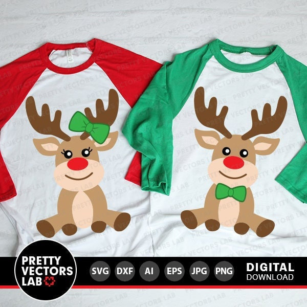 Renos svg Navidad svg Niña niño Reno Svg Dxf Eps Png Kids - Etsy México