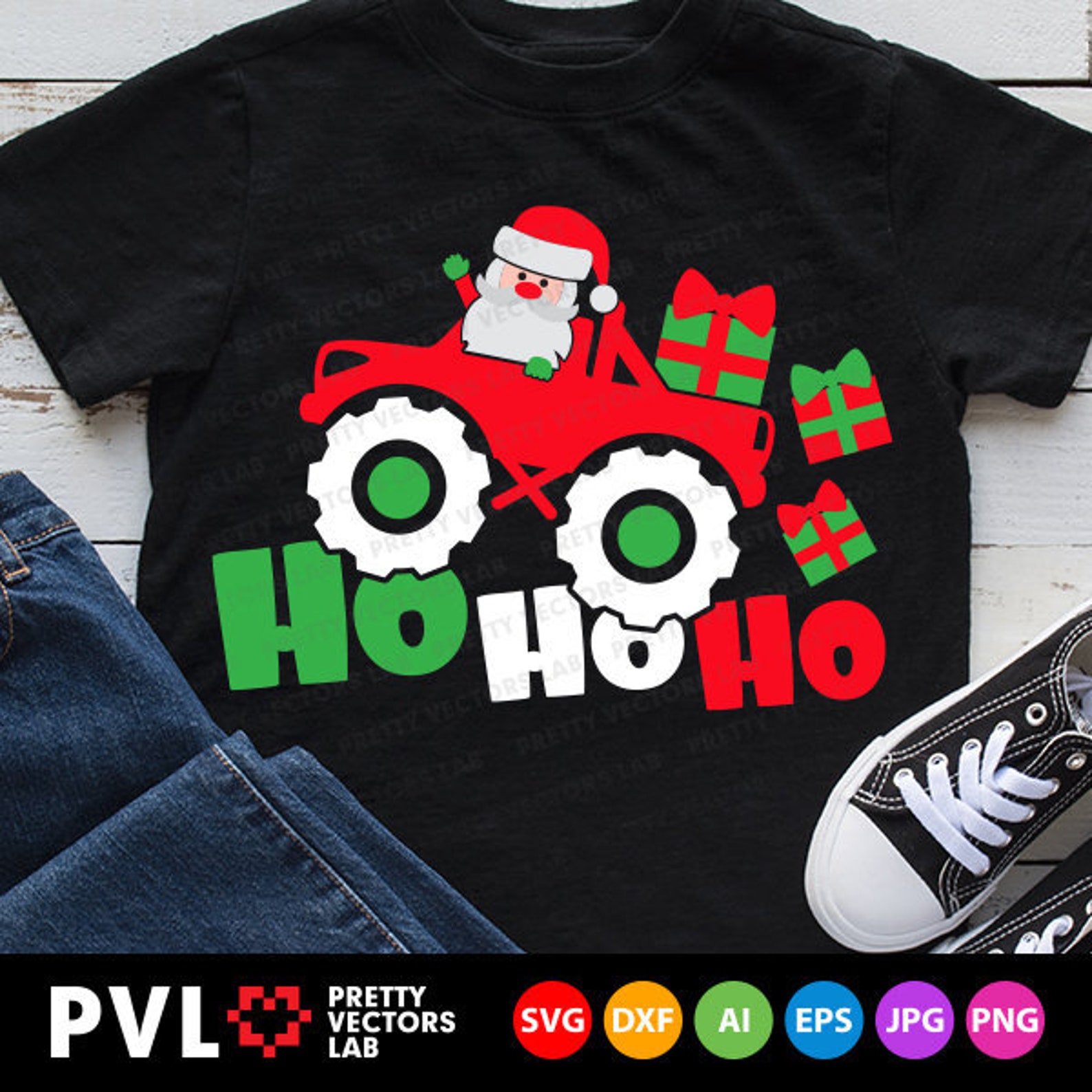 Christmas Truck Svg Santa Svg Ho Ho Ho Svg Monster Truck | Etsy