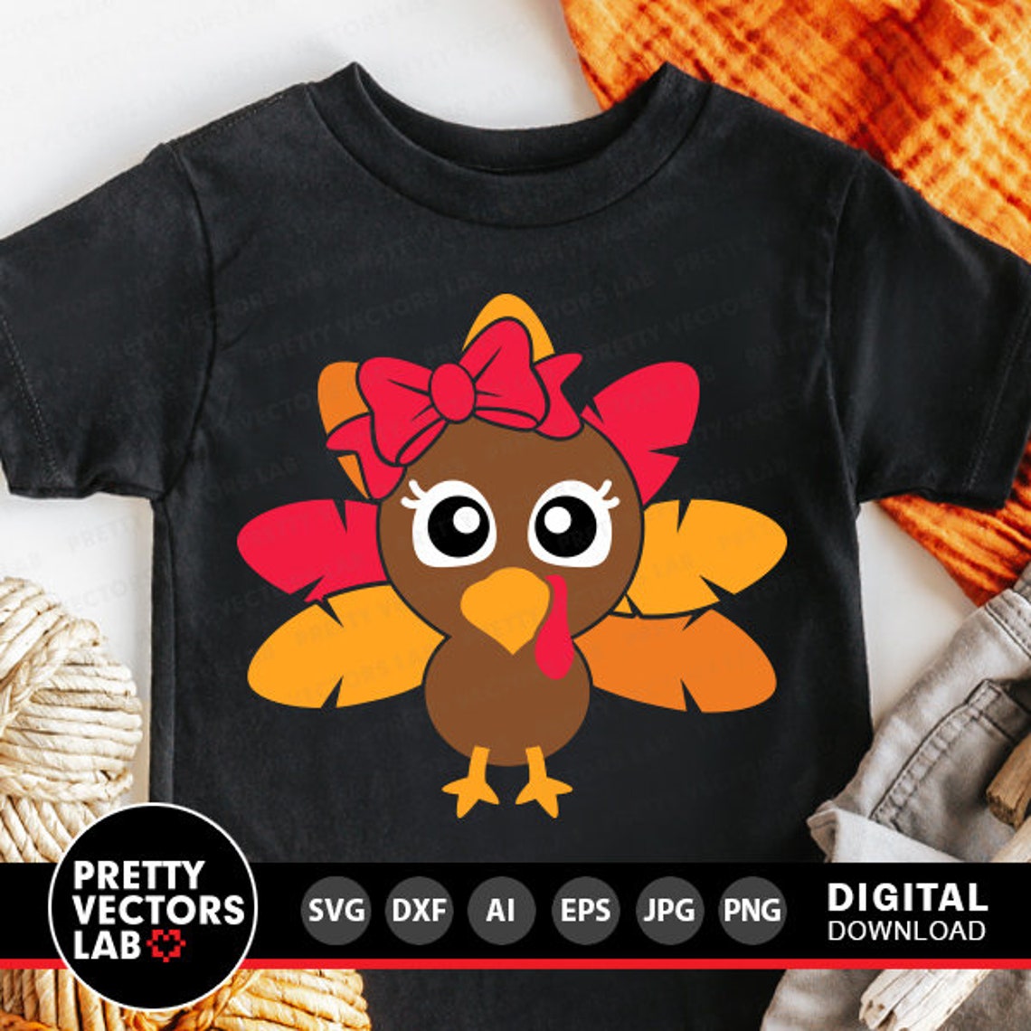 Girl Turkey Svg Thanksgiving Svg Baby Svg Dxf Eps Png - Etsy