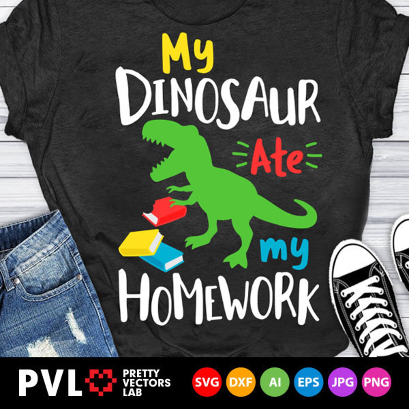 My Dinosaur Ate My Homework Svg Back to School Svg 1st Day | Etsy