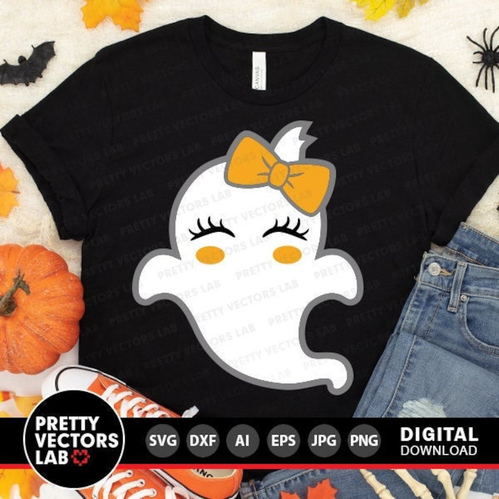 Halloween Svg Girl Ghost Svg Cute Ghost With Bow Svg Girls - Etsy