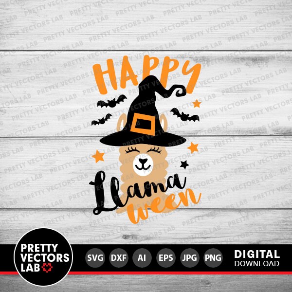 Happy Llamaween Svg Halloween Llama Cut Files Funny - Etsy